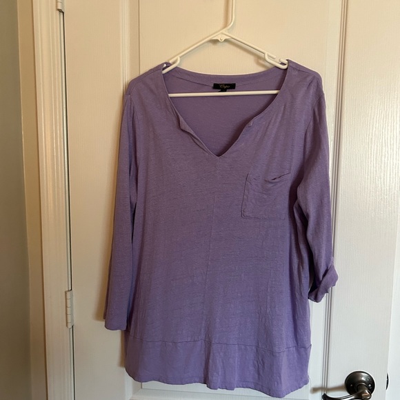 Cupio | Tops | Cupio Xl Lavender 34 Roll Tab Blouse | Poshmark